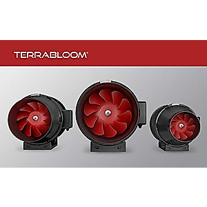 TerraBloom 6 Inch (150mm) Inline Fan - 395 CFM Exhaust Duct Fan, Built-In Speed Controller, ETL Listed, Pre-Wired 6 FT Grounded Cord - For Use In Grow Tents With Carbon Filters, Fixtures, Attics