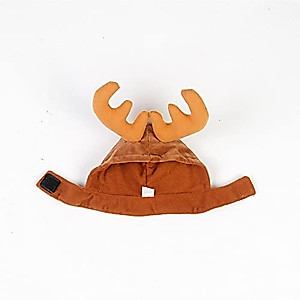 Cat Elk Hat Reindeer Antler Cap Christmas Kitten Costume Accessories for Xmas Theme Dress Up Halloween Party