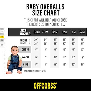 OFFCORSS Baby and Toddler Overall with Adjustable Straps, for Boys and Girls