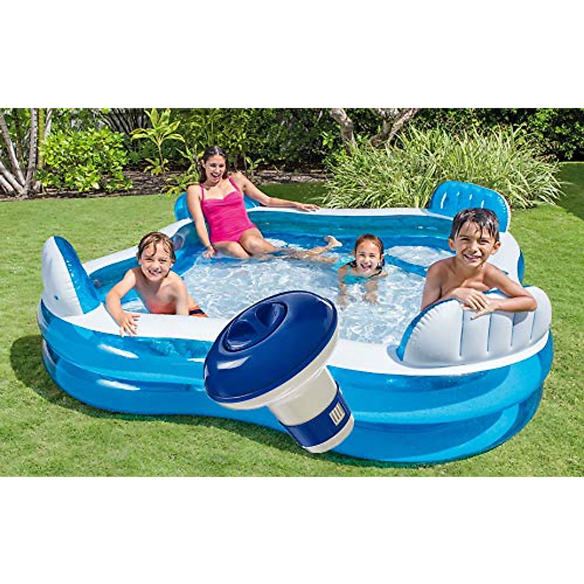 ATIE Inflatable/Above-Ground Pool Floating Mini 1" Chlorine/Bromine Tablet Dispenser for Pool, Spa, Hot Tub, and Fountain, Perfect for Inflatable & Above-Ground Pools