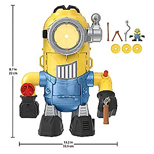 Fisher-Price Minions toys The Rise of Gru MinionBot Robot Playset with Punching Action and Stuart Figure for Preschool Kids Ages 3 and Up