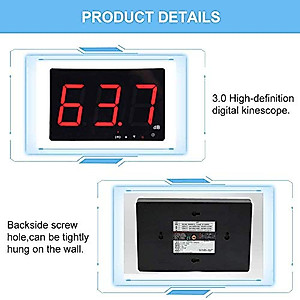 Fdit Wall Mounted Decibel Meter, Digital Sound Level Meter Noise Meter Tester Measurement Range 30-130dB, Accuracy 1.5dB with LCD Display