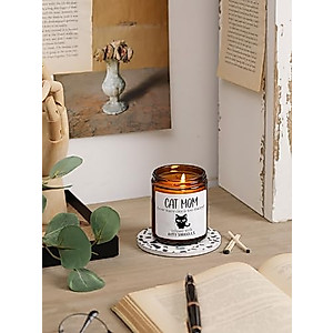 Cat Lover Candle Gift for Women, Mom Birthday Candle Gift, Funny Cat Mom 7OZ Candle Pet Owner Gift for Bathroom, Home