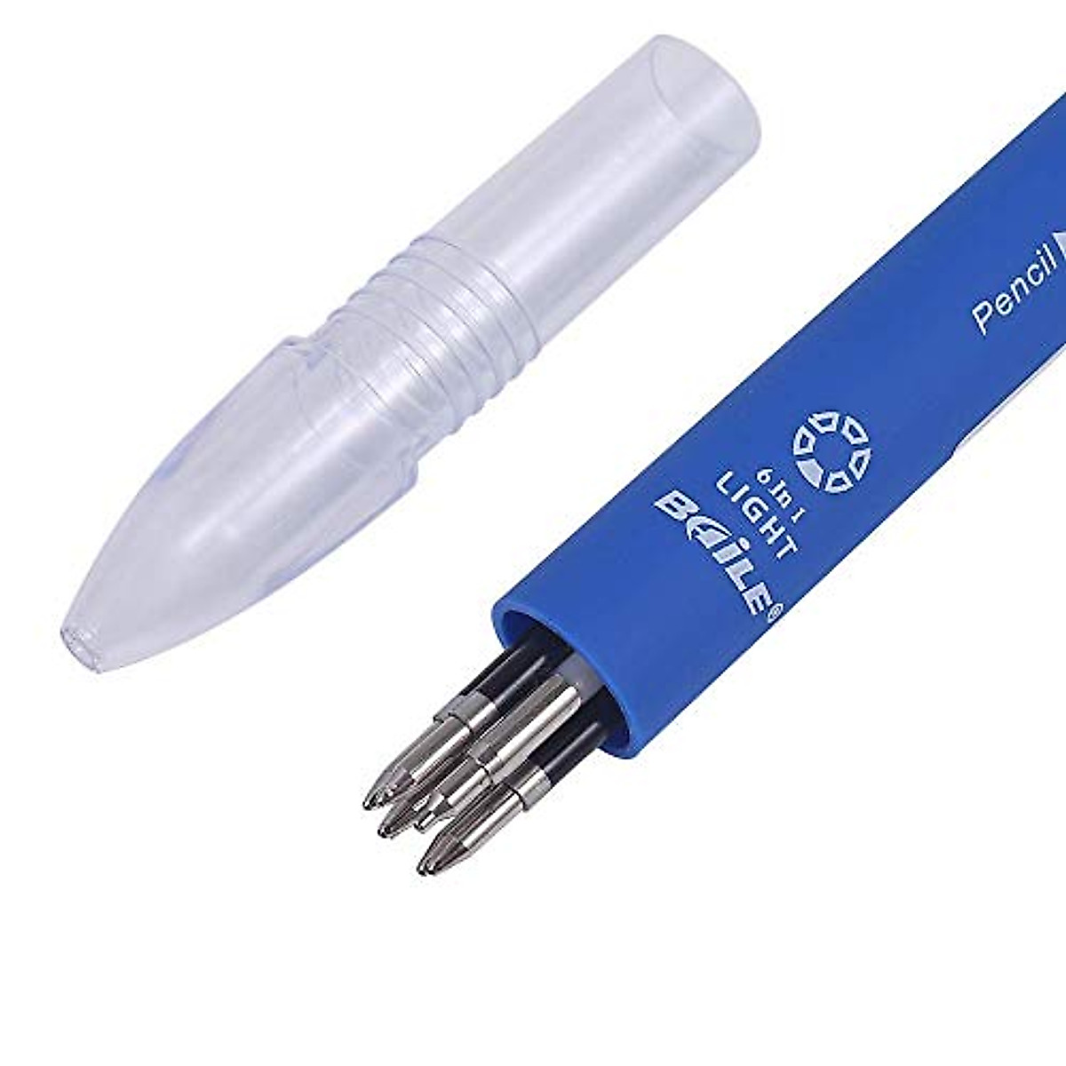 Ipienlee 5 + 1 Multifunctional Pens 5 Color 0.7 mm Ballpoint Multi Pen and 0.5 mm Mechanical Pencil in One Pen, Pack of 6