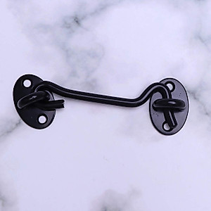 LEVINE 2PCS 4 Inch Latch Black Heavy Duty Solid Stainless Steel Gate Latch for Wooden Fences or Metal Gates,Safety Sliding Barn Door,Shed(4 Inch,Black)