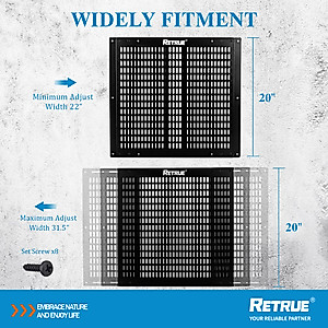 RETRUE RV Screen Door Protector Adjusts from 22" to 31.5" Aluminum Alloy Camper Screen Door Protector Guard for Dogs Kids Safe, Black