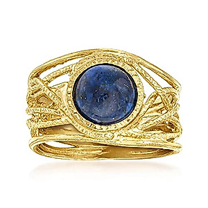 Ross-Simons Gemstone Textured Openwork Ring in 18kt Gold Over Sterling