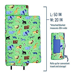 Wildkin Original Nap Mat Comes with Back-up Removable Pillow (Wild Animals)