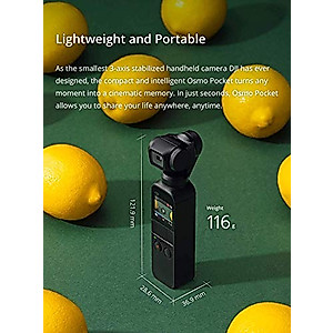 DJI Osmo Pocket - Handheld 3-Axis Gimbal Stabilizer with integrated Camera 12 MP 1/2.3” CMOS 4K60 Video, for YouTube, TikTok, Video Vlog, Streamlabs, Attachable to Smartphone, Android, iPhone, Black