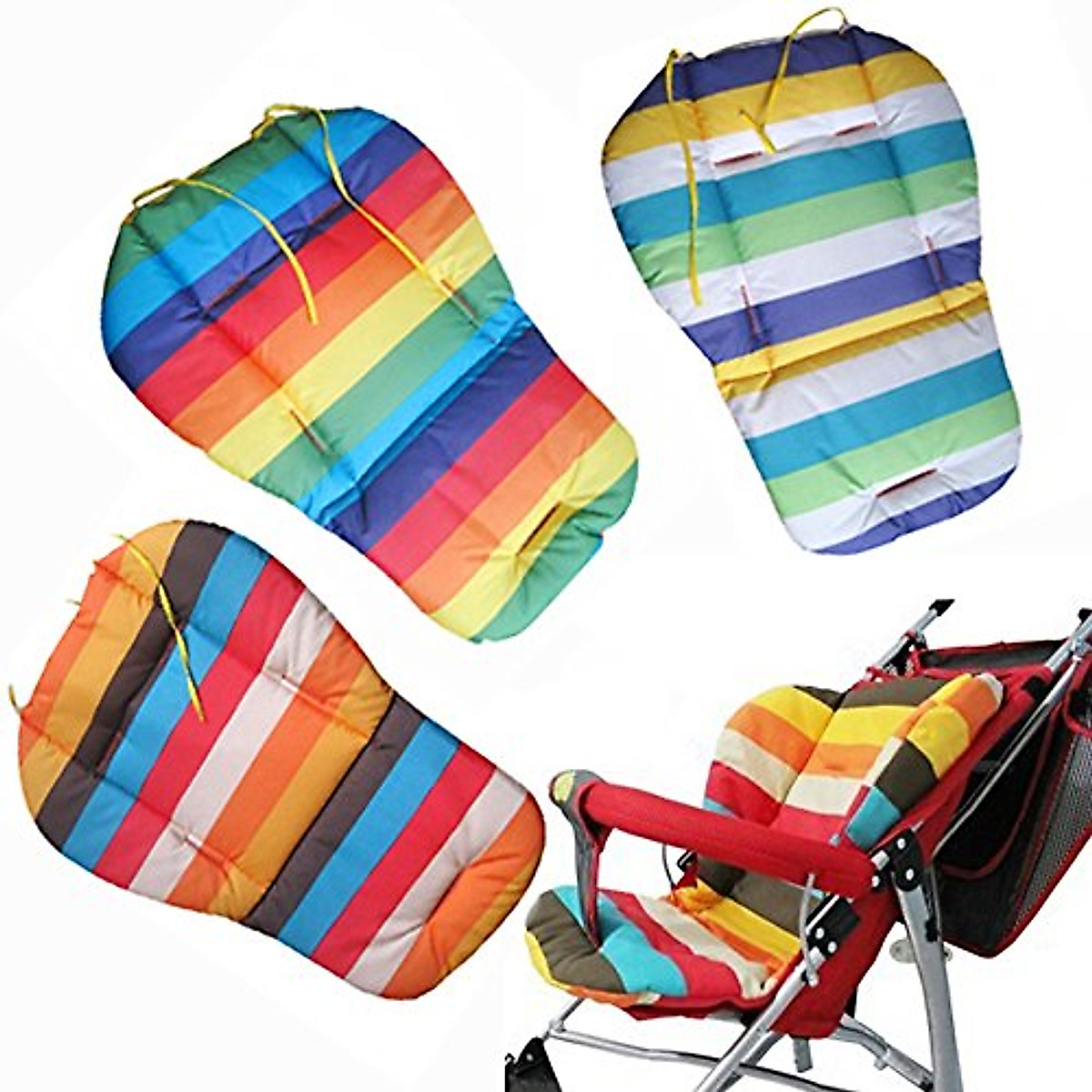 Waterproof Rainbow Baby Kids Car Seat Cotton Liner Padding Breathable Water Resistant Stroller Pushchairs Seat Cushion Pad Protector,Universal Fit (Purple)