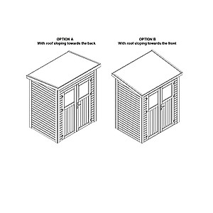 Leisure Season Urbano Lean to Shed Kit - Modern Weatherproof Outdoor Storage with Floor, Doors, Plexiglass Windows, Pent Roof Nordic Spruce Wood for Garden, Yard Medium Brown, 6'x4' (URB6X43781)