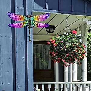 JOYBee Metal Dragonfly Wall Decor Outdoor Garden Fence Art,Hanging Decorations for Living Room, Bedroom