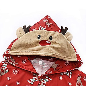Yuemengxuan Christmas Family Pajamas Matching Sets Deer Onesies Jumpsuits Baby Kids Adults Women Men Pjs Sleepwear Homewear Outfits(A,Kid,9T)