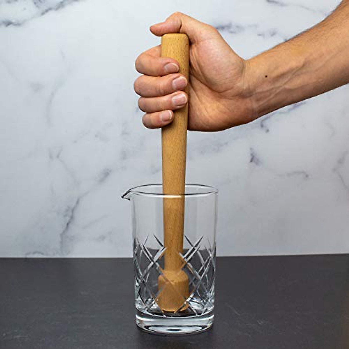The Art of Craft Wood Cocktail Muddler: 12 inch Hardwood Mojito Drink Muddler Home Bar Tool