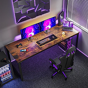 Coleshome 71 Inch Computer Desk, Executive Desk for Home Office, Study Student Writing Desk, Vintage