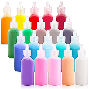 20 PCS Art Sand,1.25oz Bottles Sand Arts and Crafts Kit,Scenic Sand for Kids,Colored Sand for Kids' Painting,DIY Ideas,Wedding Decorations,Crafts