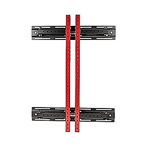 Signature Fitness 3” x 3” Wall Mounted Fold-in Power Cage Squat Rack with Adjustable Pull Up Bar and J Hooks - Space-Saving Home Gym, Red