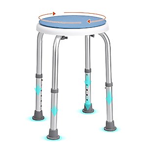 VEVOR Shower Chair for Inside Shower, 360 Degree Swivel Shower Seat, Adjustable Height Shower Stool, Non-Slip Bench Bathtub Seat Stool for Elderly Disabled Adults Handicap, 300 lbs Capacity