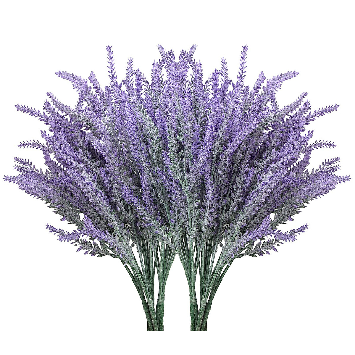 Leyaron 10 Bundles Fake Flowers Artificial Lavender Faux Plastic Plants for Home Decor Wedding Kitchen Garden Patio Porch Window Box Office Table Centerpieces Indoor Outdoor Decorations Purple