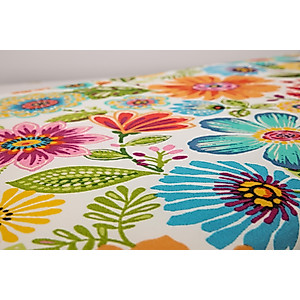 Pillow Perfect Bright Floral Indoor/Outdoor Chair Seat Cushion Tufted, Weather, and Fade Resistant, 19" x 19", Blue/Purple Gregoire 2 Count