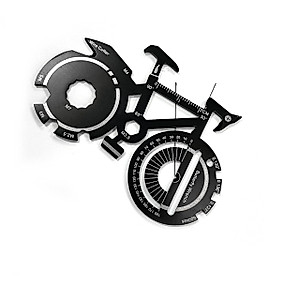 20 in 1 Bicycle Stainless Steel Flat Wallet Credit Card Multitool - EDC Survival Tools and Gadgets Box or Bottle Opener Keychain Accessories Utility Multi Purpose Pocket Tool - Gifts for Men Unique