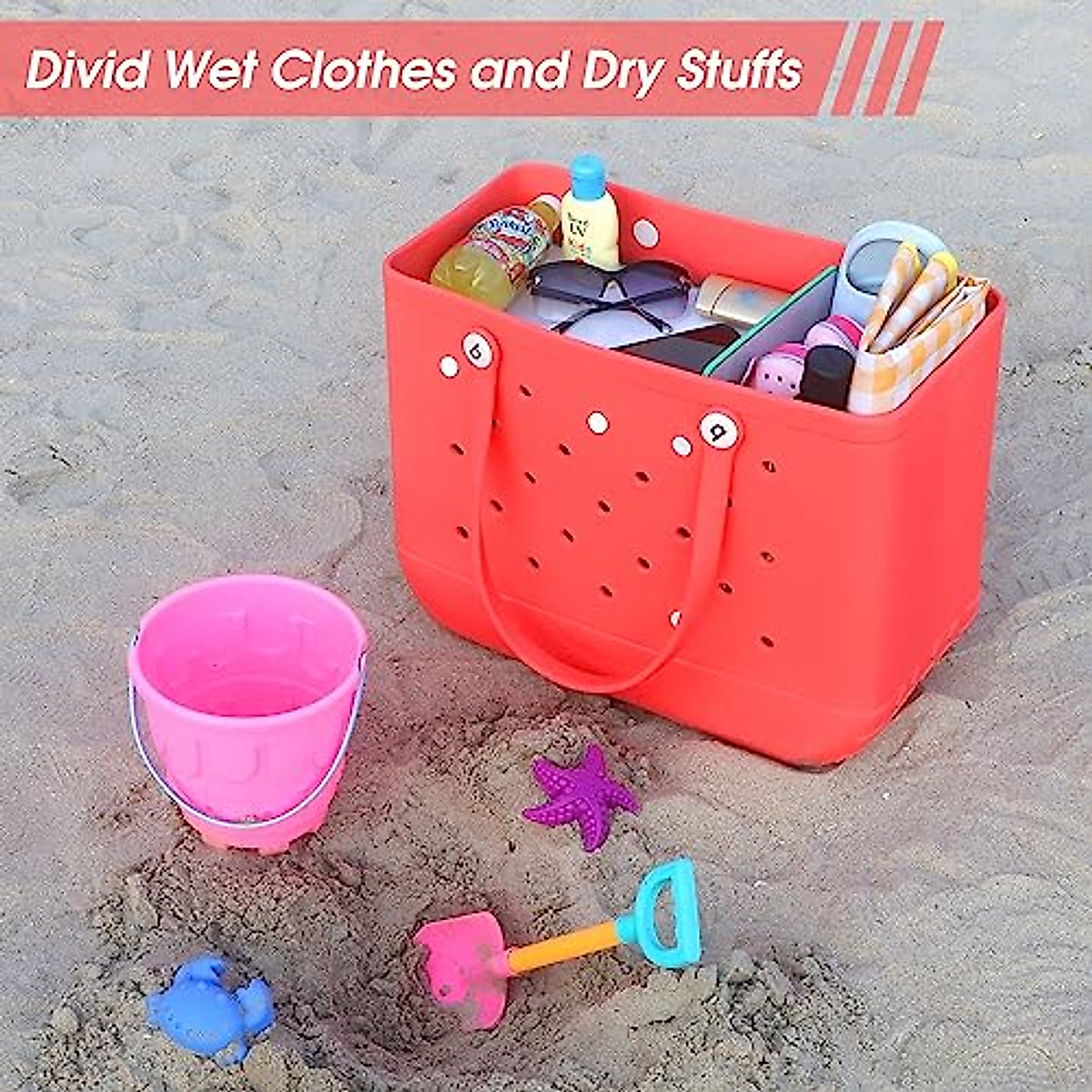 Raymall Divider Tray for Bogg Bag, Dividers for Bogg Bag Accessories Inserts for Bogg Totes Bags, 11.8x8.54x0.22in Beach Bag Divider for Original XL Size Bogg Bags Divider Tray 2packs (Blue+White)