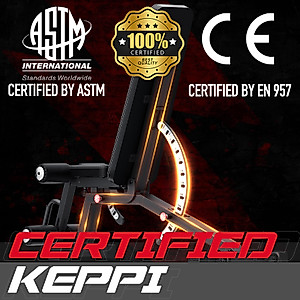 Keppi 1200LB Weight Bench, Heavy Duty Bench1000 PRO Adjustable Workout Bench Press Set for Home Gym Strength Training, Removable Foot Catch for Incline Flat Decline Sit Up Bench for Full Body Fitness