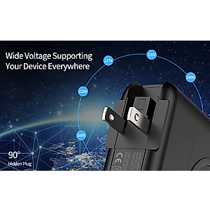 DEXINLY Portable Wireless Charger Power Bank,10000mAh 3-in-1,PD20W USB-C,QC3.0 USB-A Fast Charging Power Bank with Wall Plug, Travel Charger with External Battery Pack for iPhone,iPad,Android (Black)