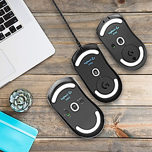 HYPERSLIDES 2 Sets Rounded Curved Edges Mouse Feet, Skates, Pads for Logitech G703, G603, G403 Gaming Mouse Feet Replacement (0.8mm, Smooth, Pure White PTFE) Pro Performance Upgrade