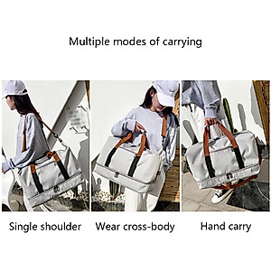 WAYUTO Gym Bag Gym Duffle Bag with Shoes Compartment Workout Bag Travel Bag Large Capacity Sports Backpack Gym Bag with Yoga Mat Holder Lightweight Overnight Travel Carry on Bags for Men Women Khaki