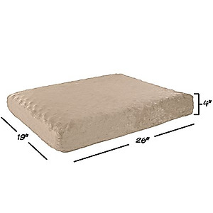 Memory Foam– 2-Layer Orthopedic Dog Bed with Machine Washable Cover - 26 x 19 for Medium Dogs up to 40lbs by PETMAKER (Tan)