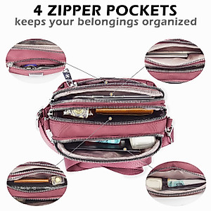 Small Crossbody Phone Purse for Women,Nylon Shoulder Bags Canvas Purse and Handbags Water resistant Travel Purse 8035-taro