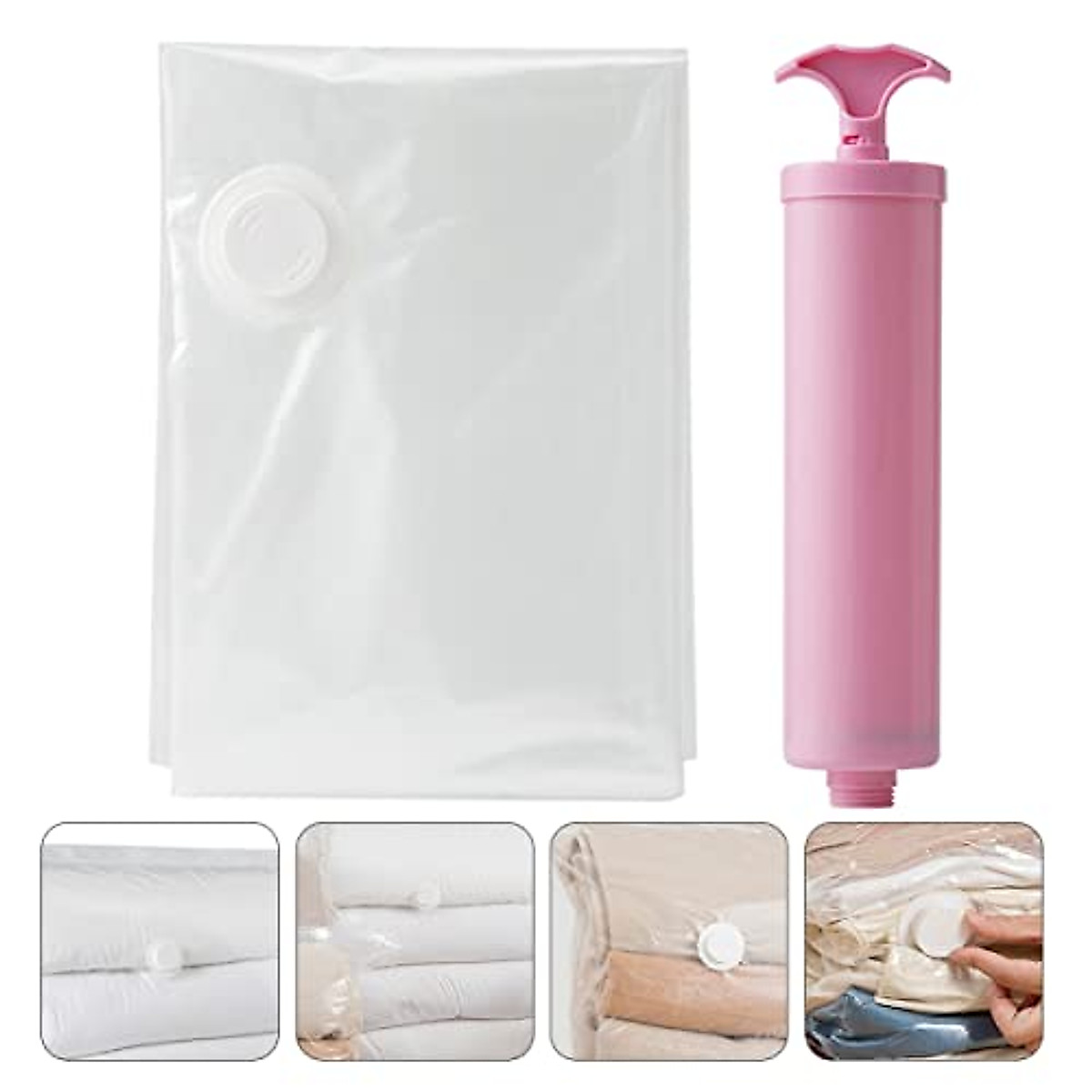 LIFKOME 1 set Bedding Pump Manual Pillows Foldable Inch Quilt Blankets Clothes S Bag Storage Sealer Practical Bags Color Saver Space with Vacuum Ing Professional Reusable Random Hand