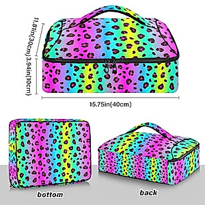 Kcldeci Insulated Thermal Food Carrier Insulated Casserole Carrier for Hot or Cold Food,Gradient Animal Print Leopard Insulated Tote Bag for Potluck Cookouts Parties Picnic,Lasagna Lugger