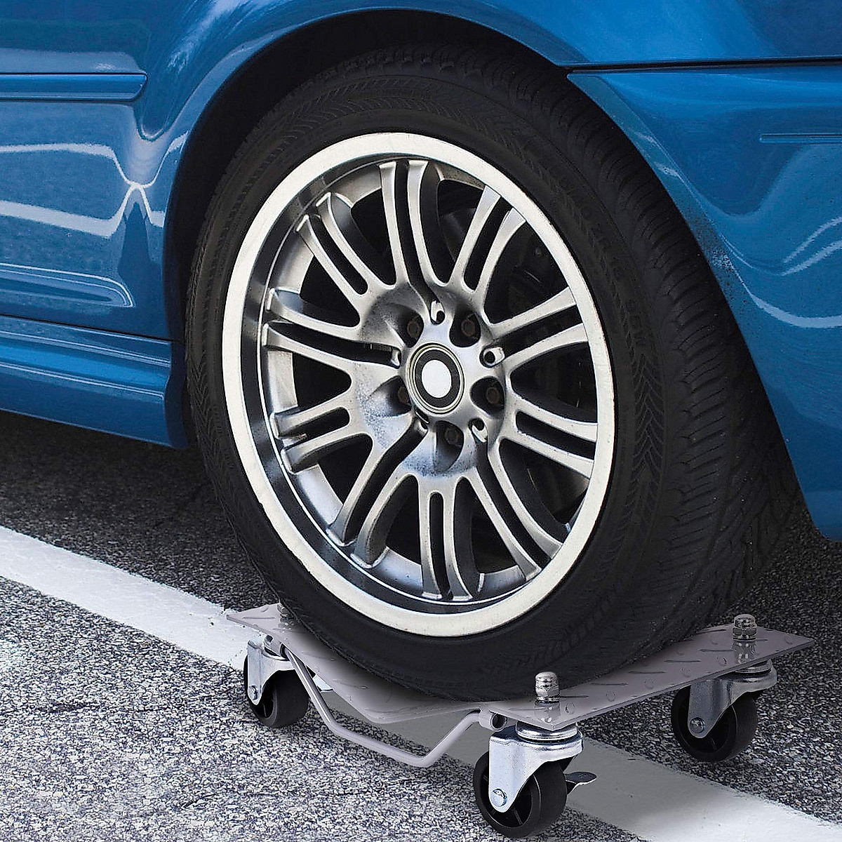 Goplus 4 PCS 4 X 3 Set Wheel Dollies Dolly Tire Skates Vehicle Car Auto Repair Moving Diamond, Gray