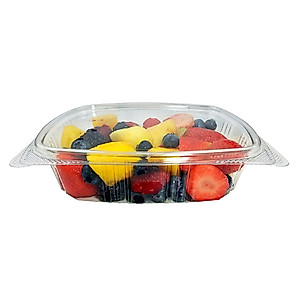 Koda Cup 24 oz. (3/4 Size Quart) RPET Clear Plastic Hinged Lid Deli Meal Prep Fruit Salad Display Food Storage Containers 100% BPA Free (Pack of 200)