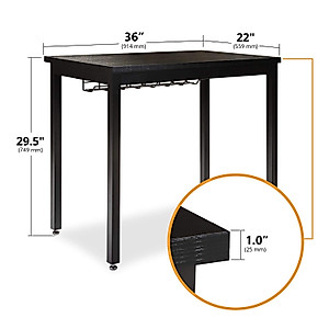 The Office Oasis Small Computer Desk with Cable Management Tray, 36in Length, Black