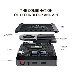 Beelink N3350 Processor (up to 2.4GHz), T4 Pro Mini PC, 4GB+64GB eMMC Mini Desktop Computer, 2.4G+5.8G WiFi, Gigabit Ethernet, BT 4.0, 4K@30Hz, Dual HDMI