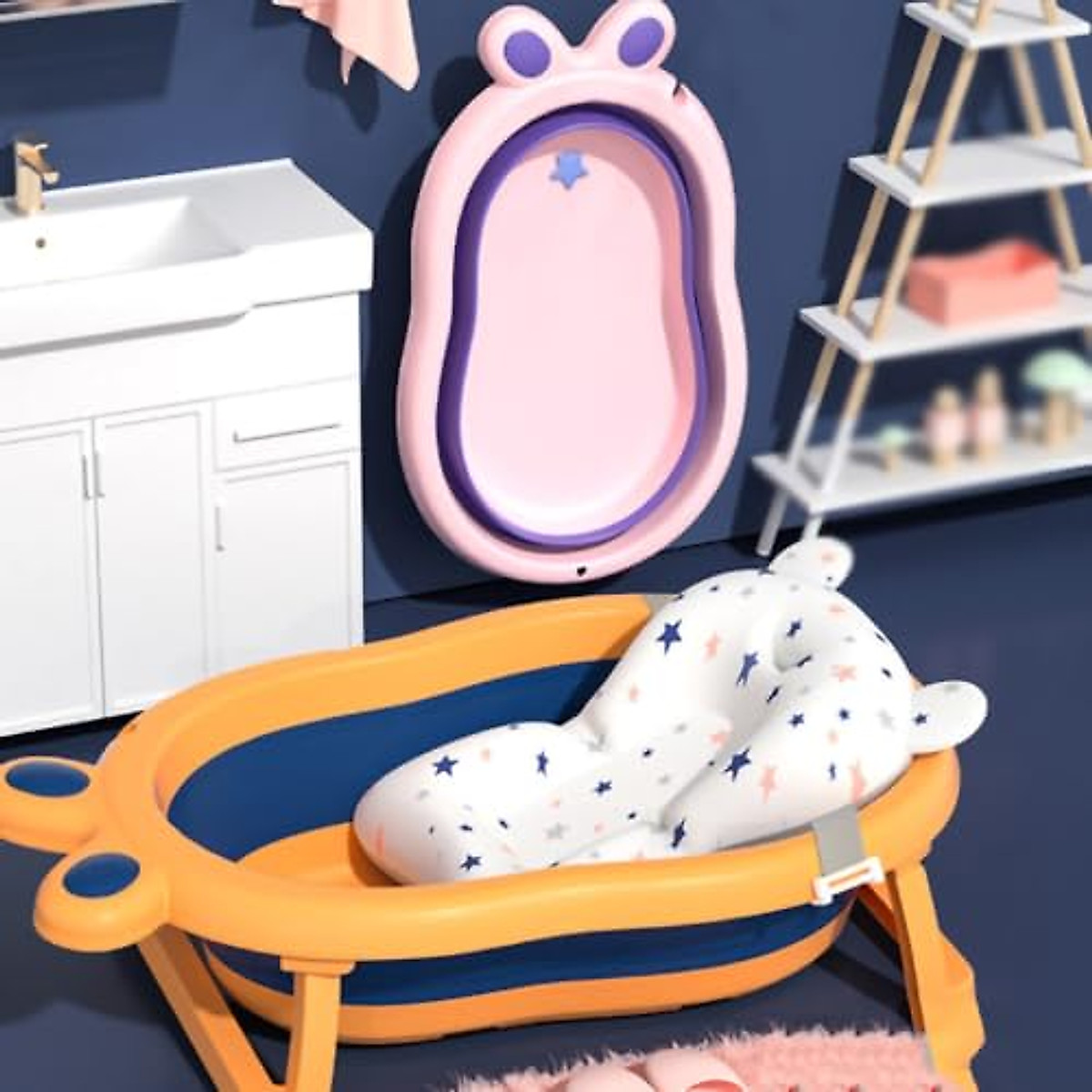 ZAJSSS Dog Bath Tub with Water Drain Plug Portable Bathtub for Dog Washing Foldable Pet Shower Basin for Pet Puppy Small Dogs Cats