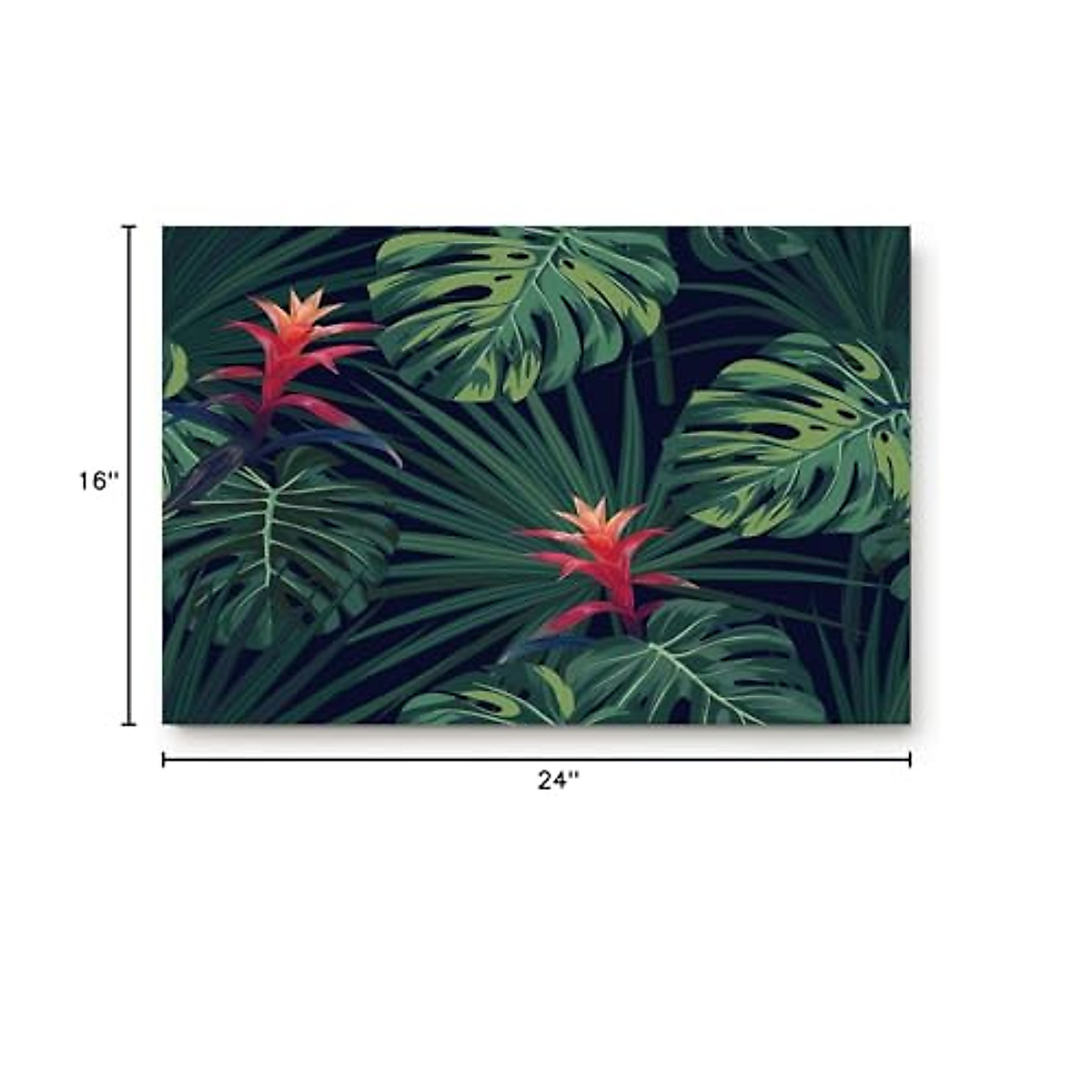 Door Mat Indoor/Outdoor Non Slip Entrance Front Doormat Area Rugs,Hawaiian Tropical Red Flowers and Green Leaves Waterproof Absorb Bathroom/Kitchen Floor Mat Carpet Shoes Scraper16 x24