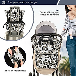 ALAZA Diaper Bag Backpack for Baby Nappy Changing Bags Multifunction Leopard Pattern(37) Travel Back Pack(226te5g)