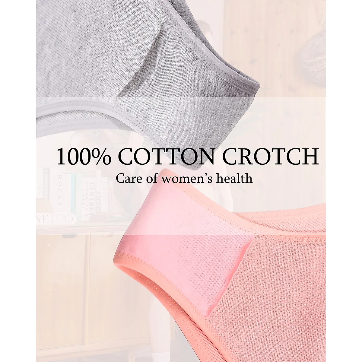 Sth Big 10 Pack Womens Cotton Underwear Sexy Stretch V-Waist Ladies Bikini Panties Low Rise Cotton Cheeky Hipster S-XXL(10A,M)