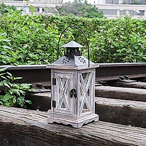 Candle Lantern Decorative Farmhouse White Lanterns Candle Holde Decor for Home Decor Front Porch