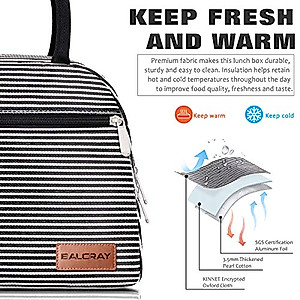 BALORAY Lunch Bags for Women Lunch Tote Cooler Bag with 2 Side Pocket Leak-proof Liner Insulated Lunch Box Lunch Bags for women/Picnic/Boating/Beach/Fishing/Work