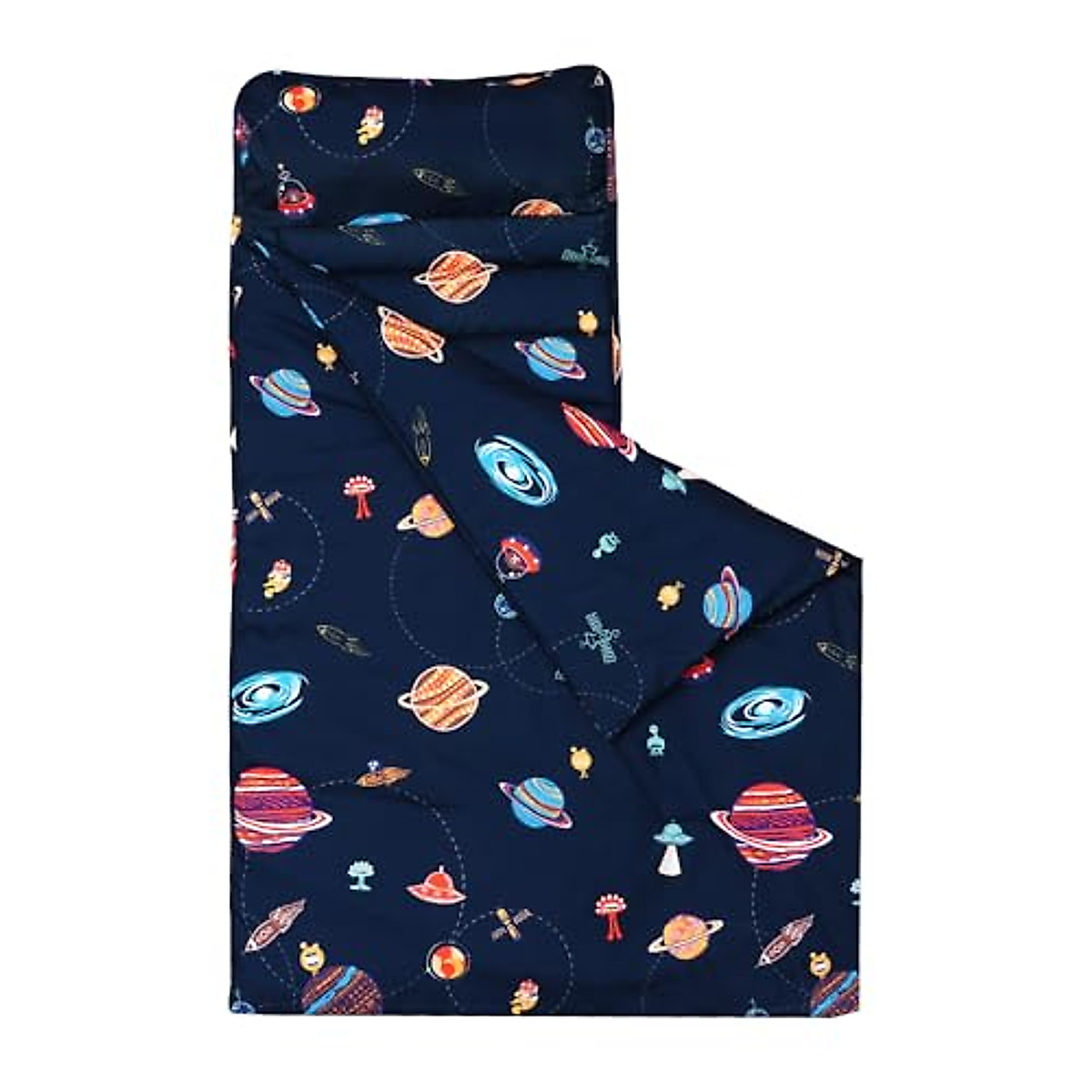 PHF Space Toddler Nap Mat Set, with Removable Pillow for Toddler Boys Girls, Soft and Lightweight for Daycare, Preschool, Travel, Kindergarten Sleeping Bag, Fits Ages 3-6 Years, Space