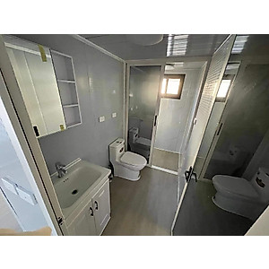 Generic 20Ft Pre Fabricated Expandable Container House | 2 Bedroom Set | Kitchen | Bathroom with a washbasin, Mirror | Luxury Tiny Villa | Portable Home |, White