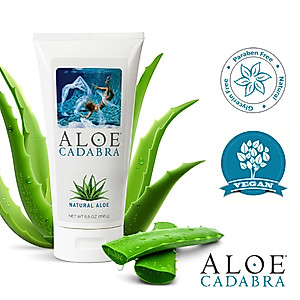 Aloe Cadabra Natural Water Based Personal Lubricant and Vaginal Moisturizer, Organic Aloe Lube for Men, Women and Couples, Non-Staining, pH Balanced (Unscented 5.5 Ounces, 1 Pack)