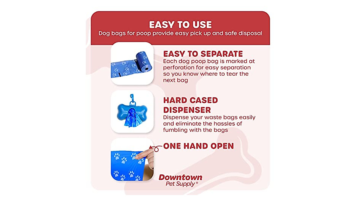 Downtown Pet Supply Rainbow Dog Poop Bags - 1000 CT