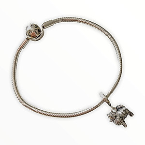 Bolenvi BOLENVI Pomeranian Dog 925 Sterling Silver Dangle Pendant Charm Bead For Pandora & Similar Charm Bracelets or Necklaces