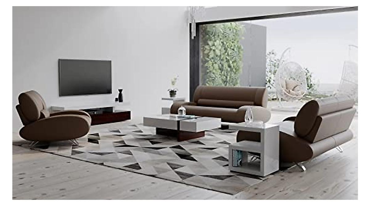 Modern Aspen Brown Leather Sofa by Zuri Furniture